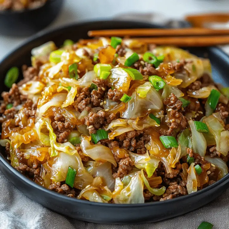 Easy Chinese Ground Beef and Cabbage Stir Fry Recipe | Delectable Meal