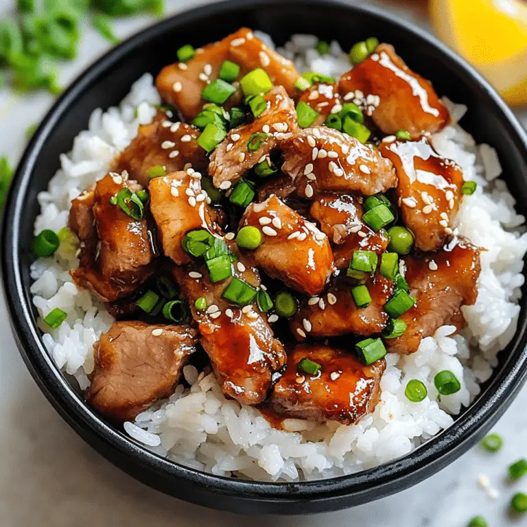 Honey Garlic Pork Rice Bowl Recipe: Delicious & Easy | Delectable Meal