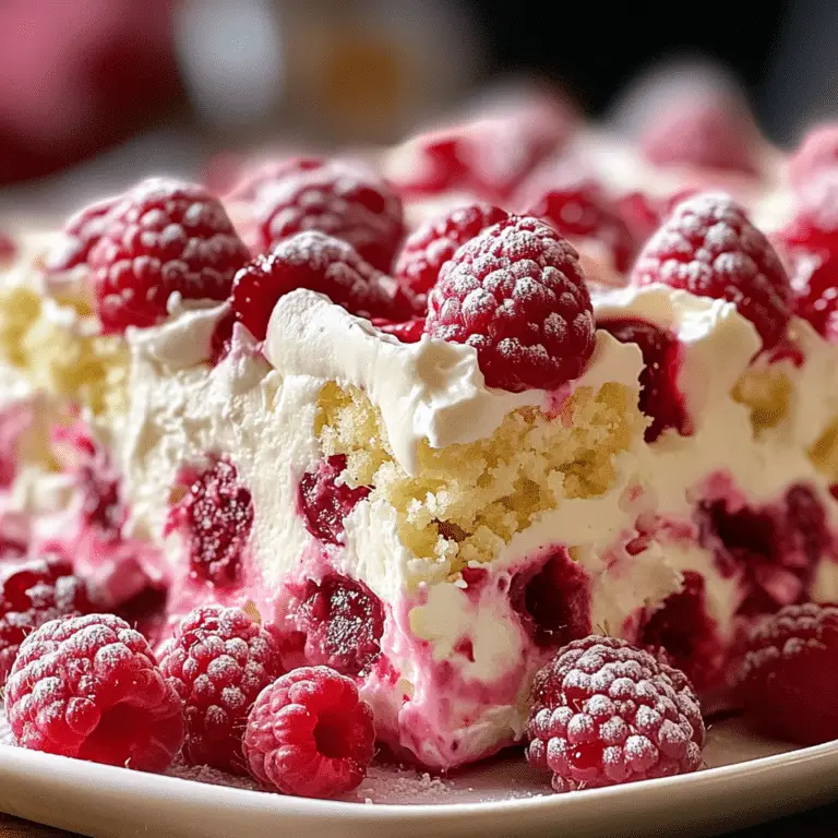 White Chocolate Raspberry Poke Cake Recipe | Delectable Meal