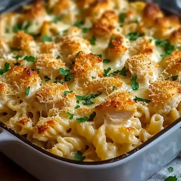 Garlic Parmesan Chicken Pasta Bake | Delectable Meal