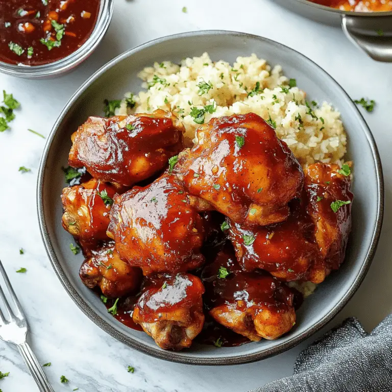 Slow Cooker BBQ Chicken Thighs | Delectable Meal