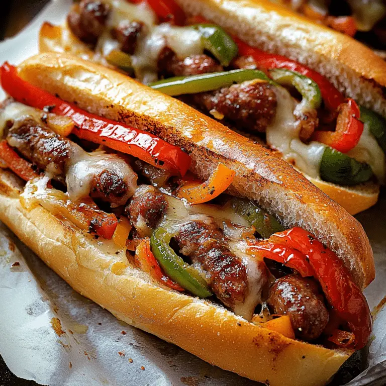 Crave-Worthy Italian Sausage & Peppers Subs | Delectable Meal