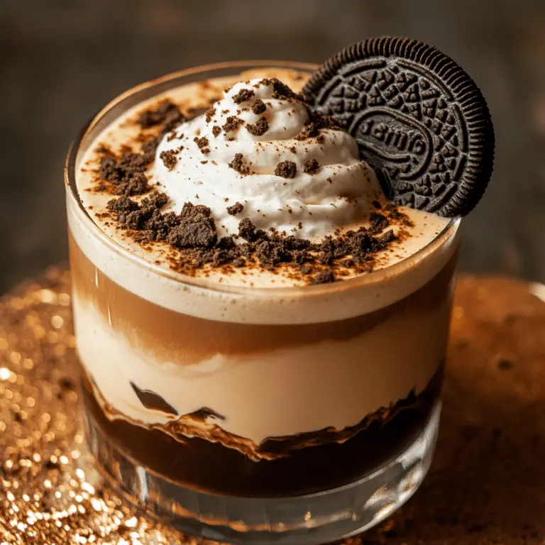 Creamy Espresso Mocha Mocktail with Oreo Crunch Delight | Delectable Meal