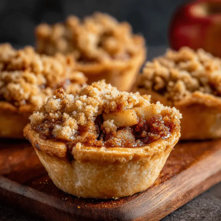 Mini Cinnamon Apple Pies with Crumble Topping | Delectable Meal